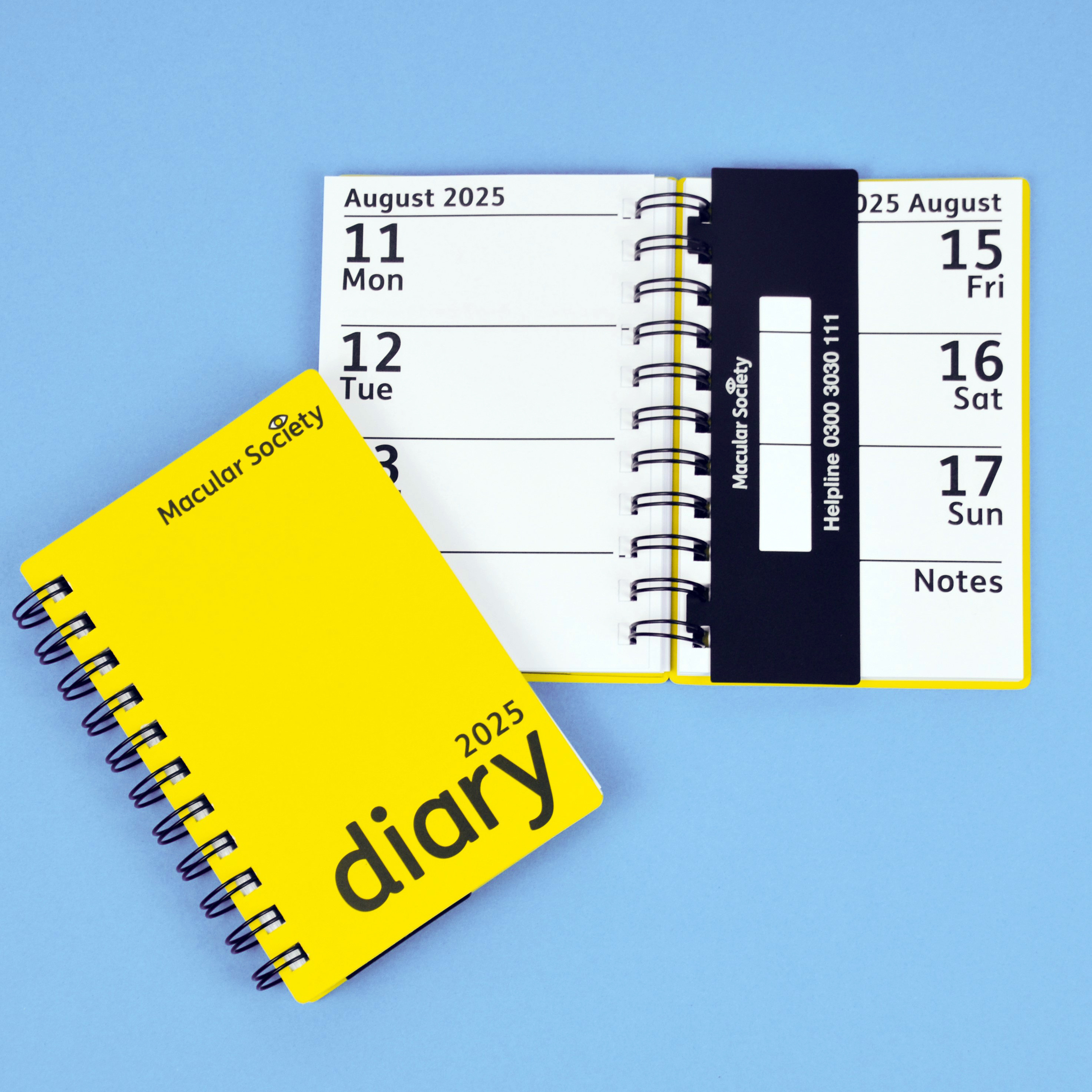 Large print 2025 yellow diary - Macular Society