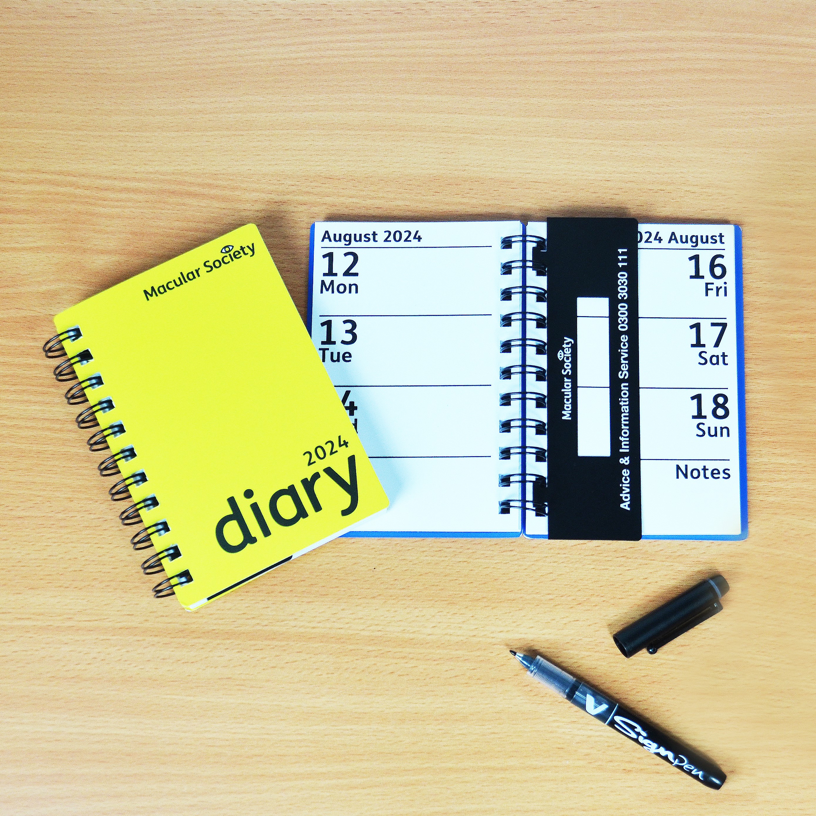 Large print 2024 yellow diary - Macular Society